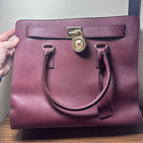 Michael Kors | Bags | Uec Very Clean Michael Kors Large Dark Cherry ...